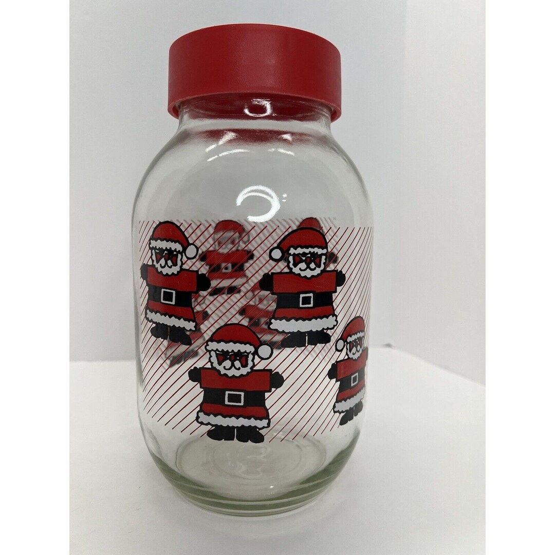 Carlton Glass 3L Santa Claus Storage Canister Jar Container W/ Lid ...