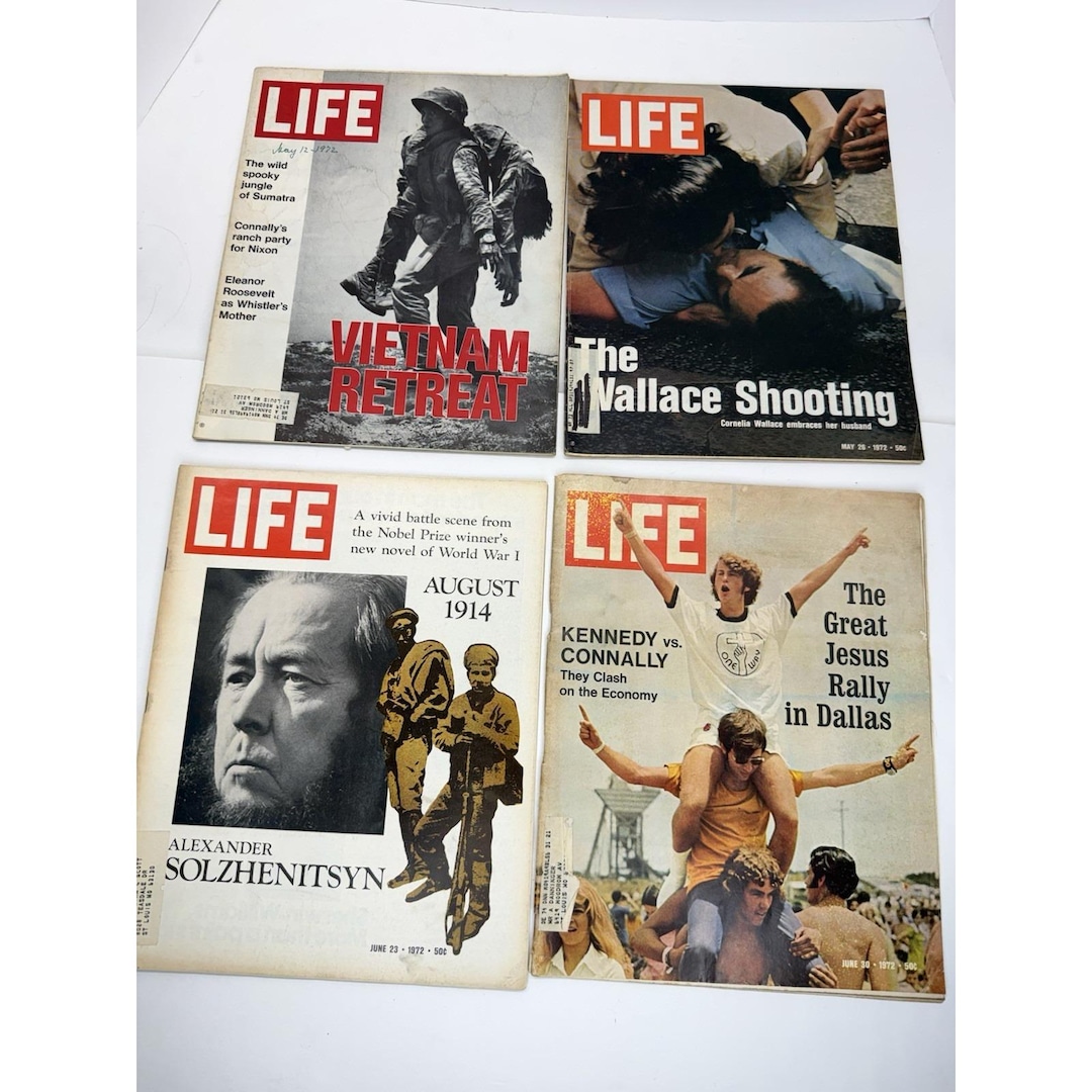 4 Vintage Life Magazines Ads History Fashion Political May June 1972 - Etsy