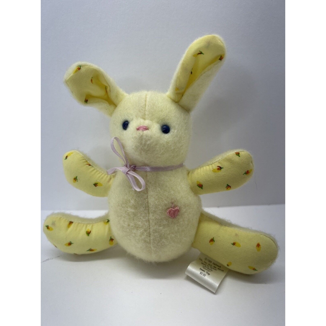 Vintage Hallmark Plush Yellow Bunny Rabbit Scurry Sewn Toy Stuffed ...
