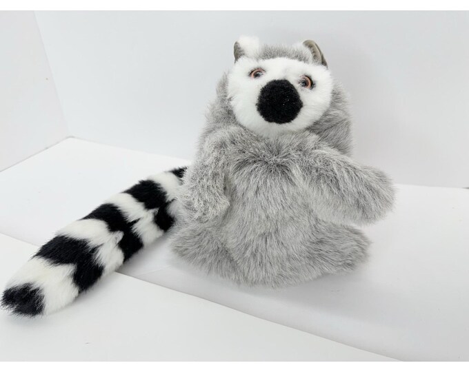 Vintage Fluppets by Furrytails Grey Ring Tailed Lemur Hand Puppet Plush ...