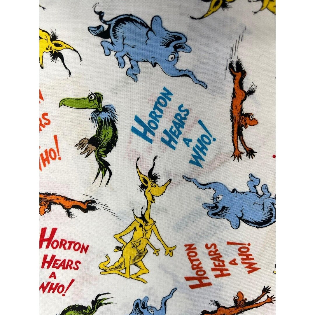 Dr Seuss Cotton Quilt Fabric Robert Kaufman Horton Hears A Who Tossed 1 ...