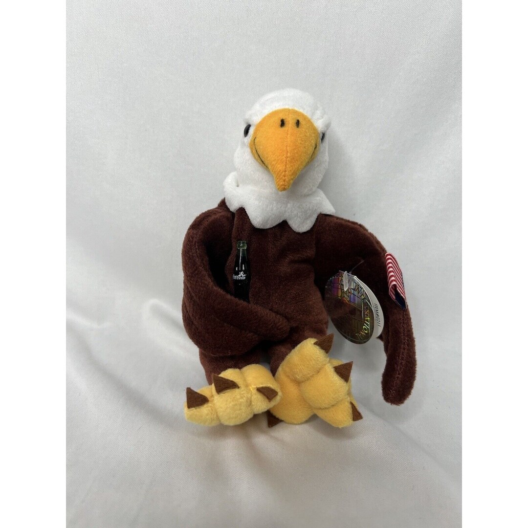 Coca Cola Bald Eagle Bean Bag Plush 1998 Stuffed Toy Reegle the Eagle 6 - Etsy