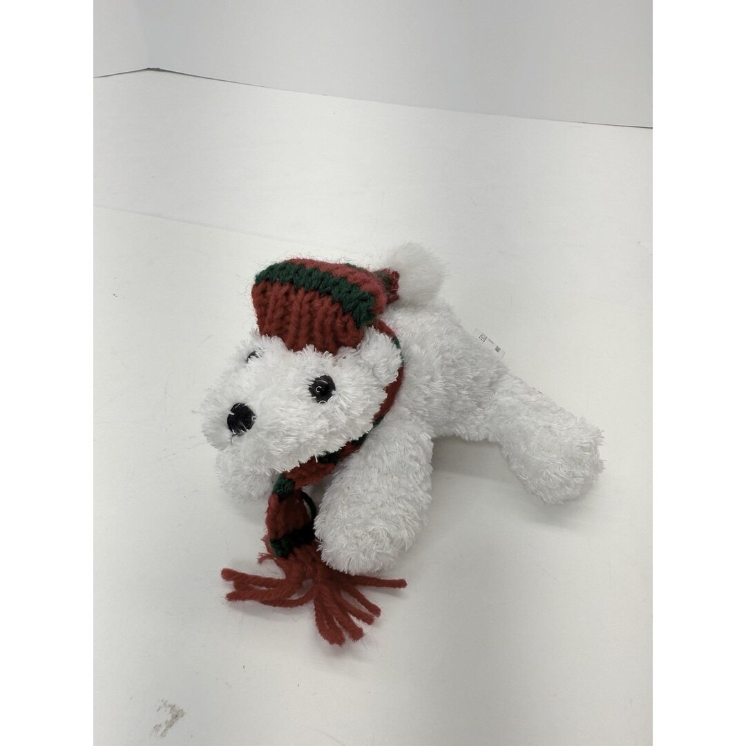 Miles Kimball 7” Plush Teddy Bear Christmas Ornament Vintage White ...