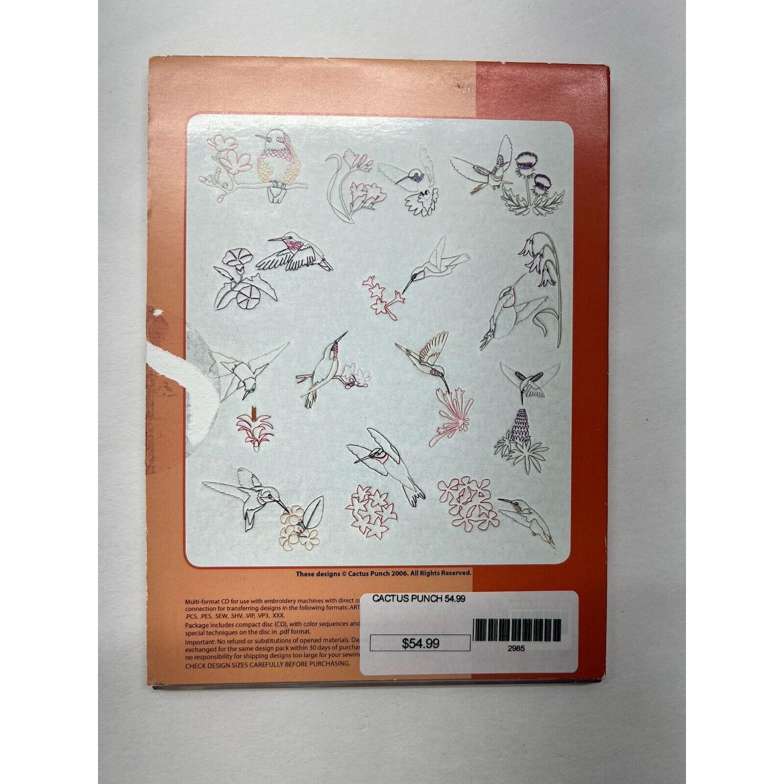 Cactus Punch Hummingbirds Machine Embroidery Designs Multi CD ...