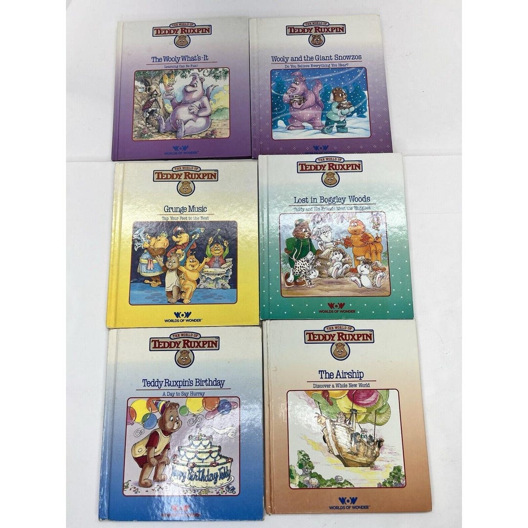 Vintage Worlds of Wonder Teddy Ruxpin Book Lot of 6 NO Cassette Tapes ...