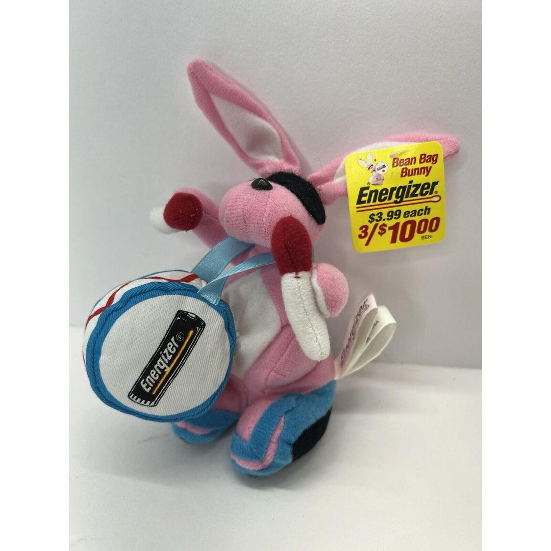 Vintage 1997 Energizer Bunny Plush Stuffed Rabbit Small Beanie Toy 5 ...