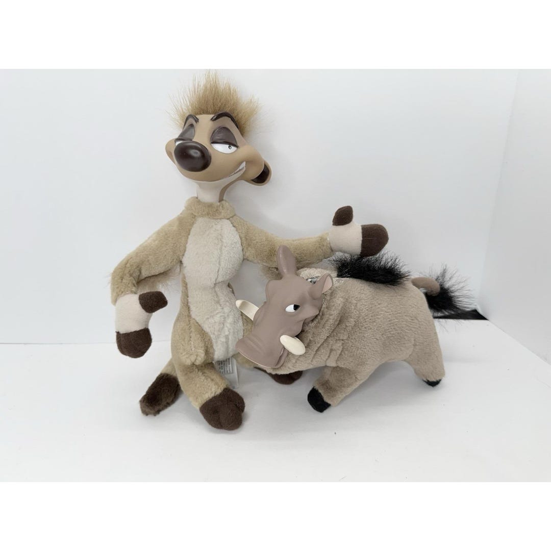 Vintage 1994 Authentic Disney the Lion King Series Pumbaa & Timon Plush ...