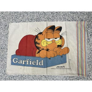 1978 Vintage Jim Davis Garfield Twin Bed Sheets Set-flat Fitted ...