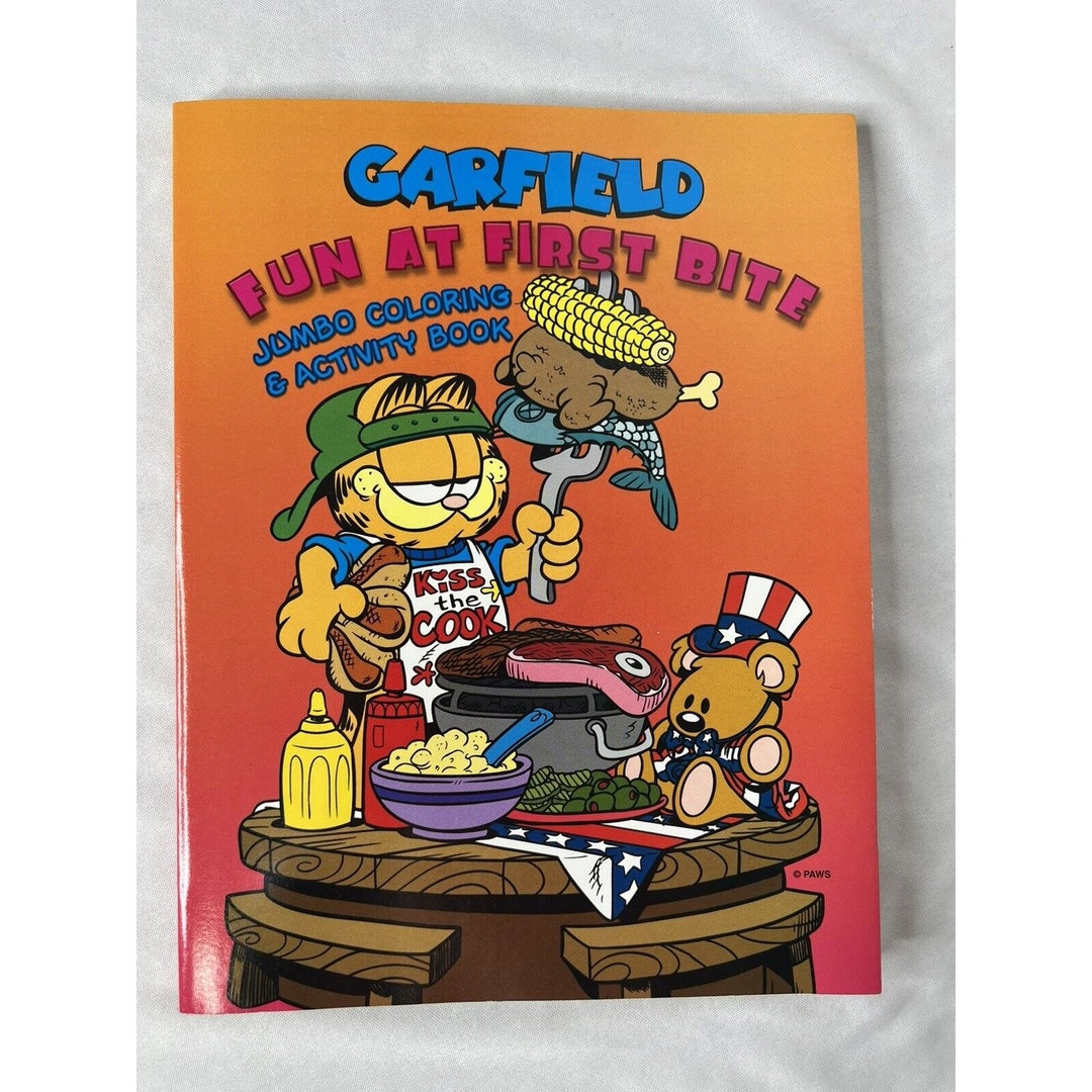 Vintage 2002 Garfield Love at First Bite Jumbo Coloring and Activity ...