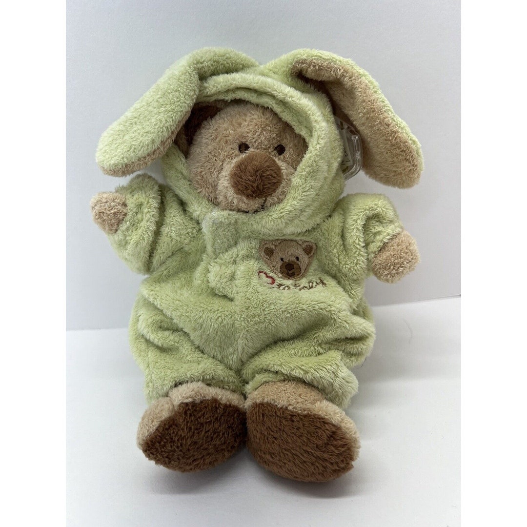 Ty Pluffies Love to Baby PJ Bear in Green Removable Pajamas Small Plush ...
