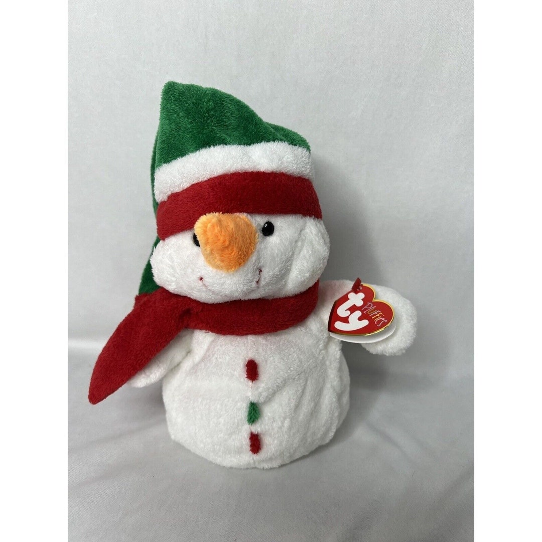 Vintage Ty Pluffies Lil Icebox Plush Soft Toy Snowman 8" Stuffed Hat Scarf White - Etsy