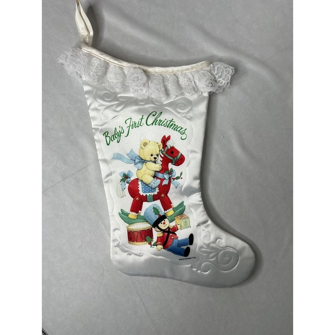Vintage 1980s Ruth Morehead Baby's First Christmas Stocking - Etsy