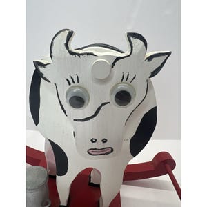 Rocking Cow Wood Toy Folk Art Farm Primitive Handmade Vintage ...