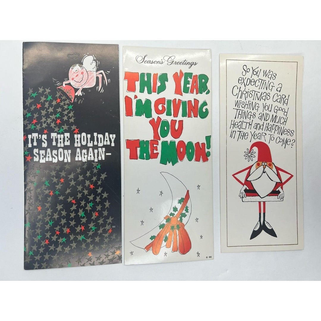 3 Vintage Hallmark and Oz Christmas Funny Humor Greeting Cards Used - Etsy