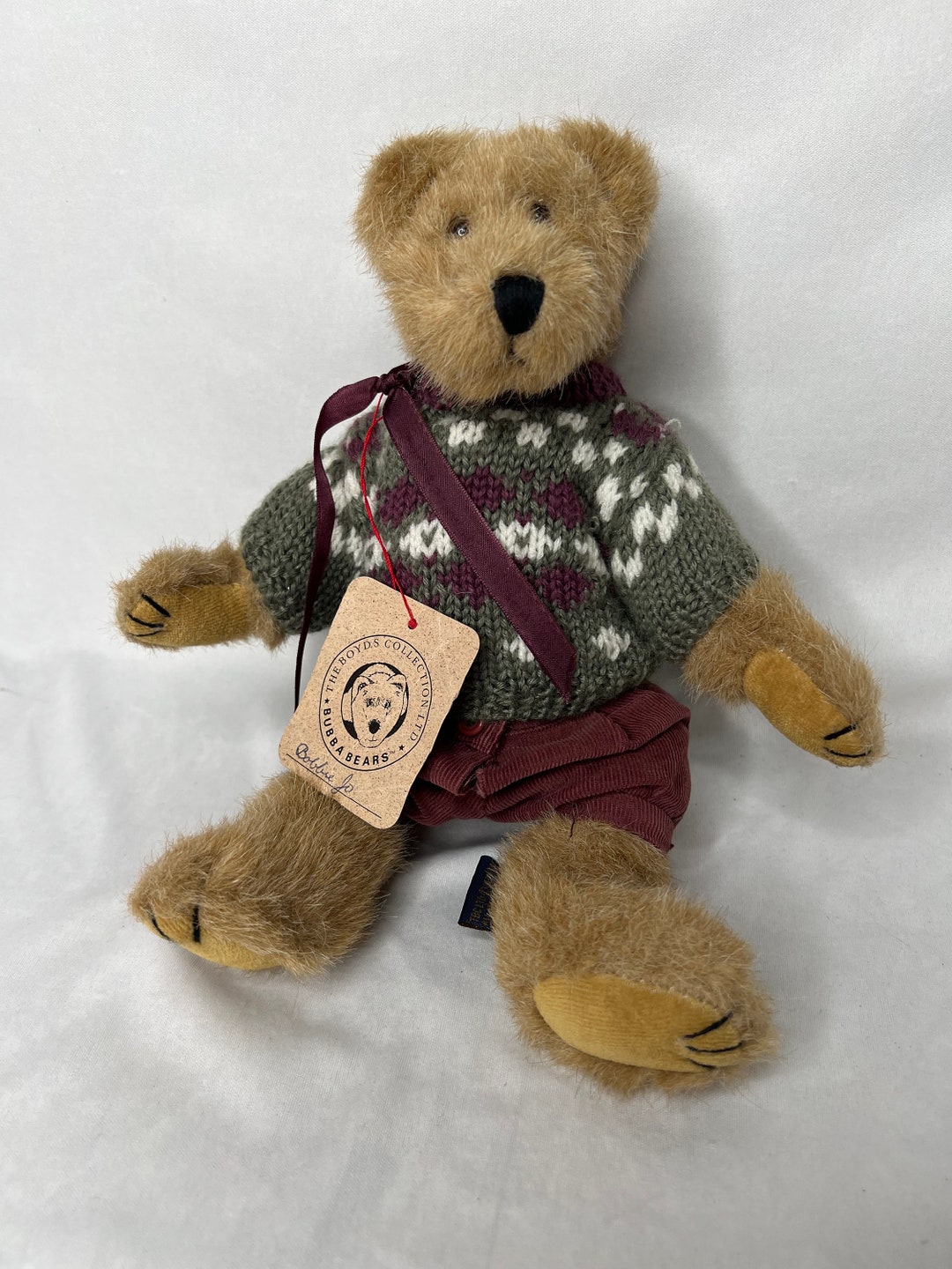 Boyds Bears Collection Bobbie Jo Teddy Bubba Bear, 1995 Plush With Sweater 12 - Etsy