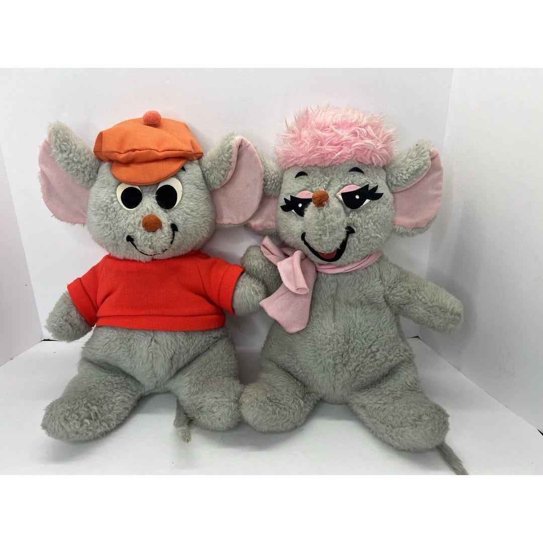 Vintage Walt Disney the Rescuers Bernard and Bianca 15" Mouse Plush ...