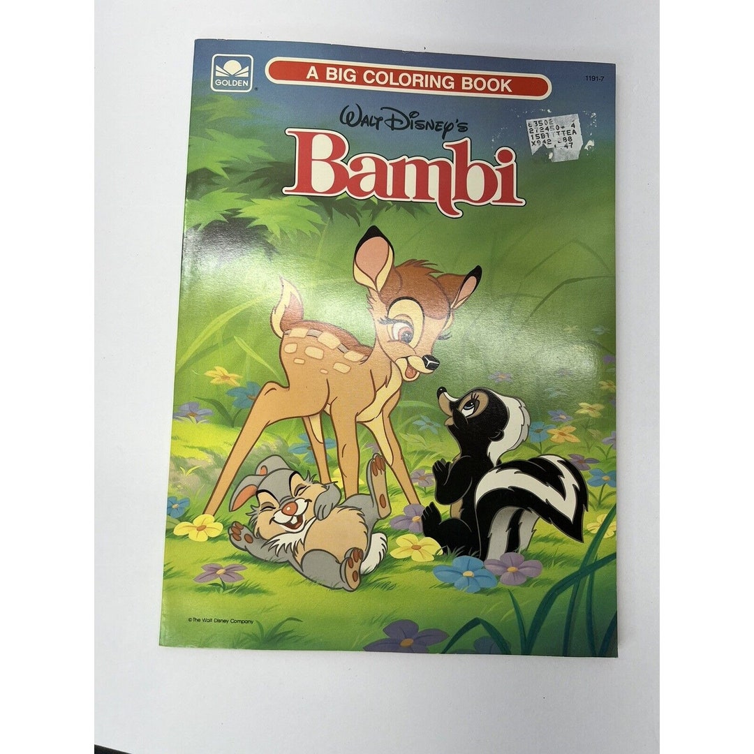 Vintage 1986 Walt Disney Bambi Golden Coloring Activity Book - Etsy