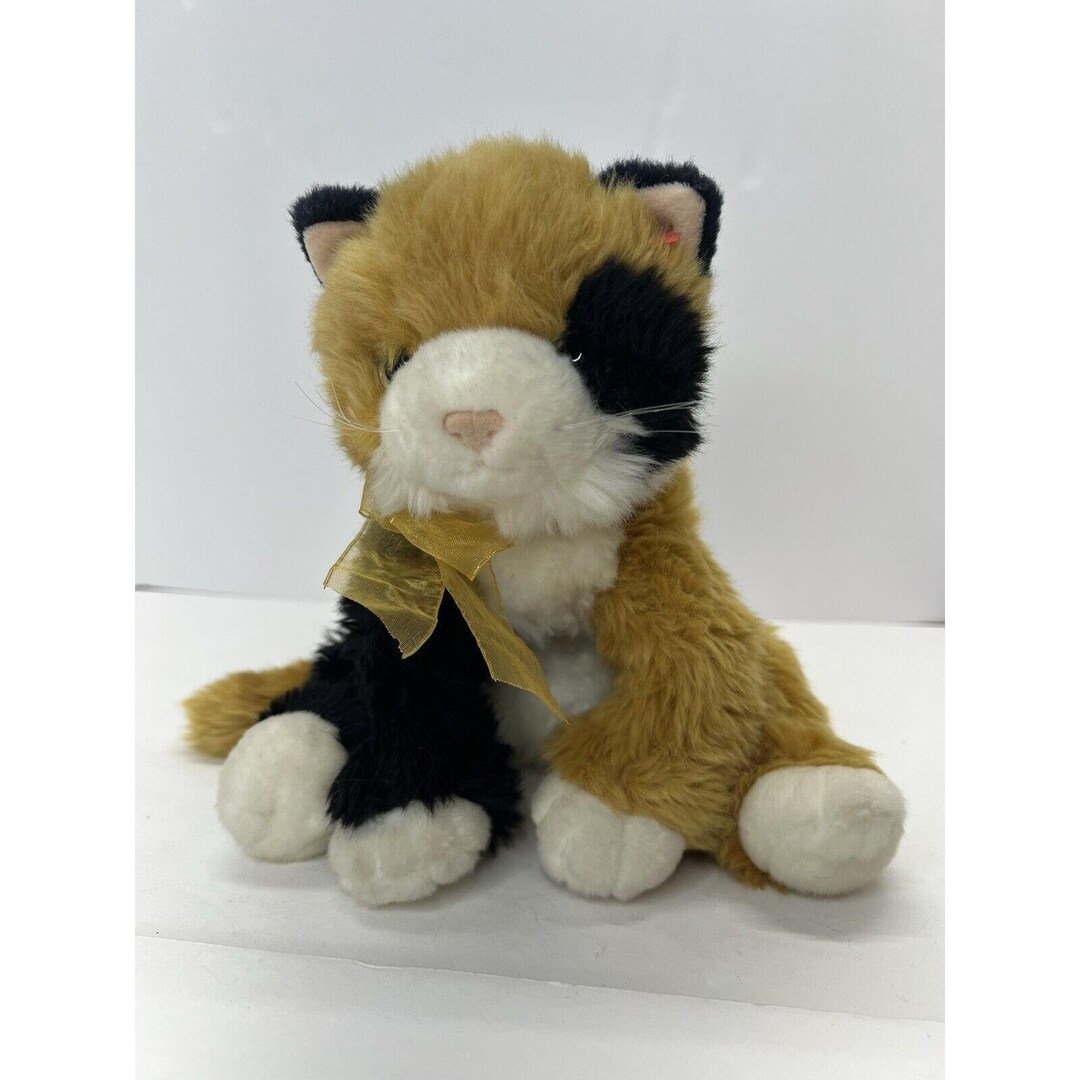 Ty Classic Chica Calico Cat Plush 12 Orange Black Stuffed Animal Bow ...