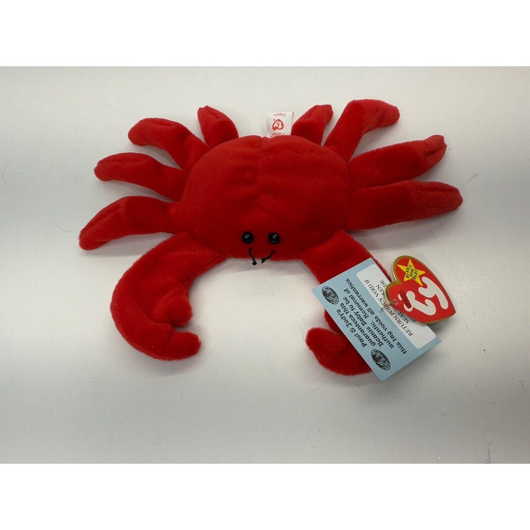 TY Beanie Baby Digger the Crab Red Version 4th Gen Hang Tag 7 Inch ...