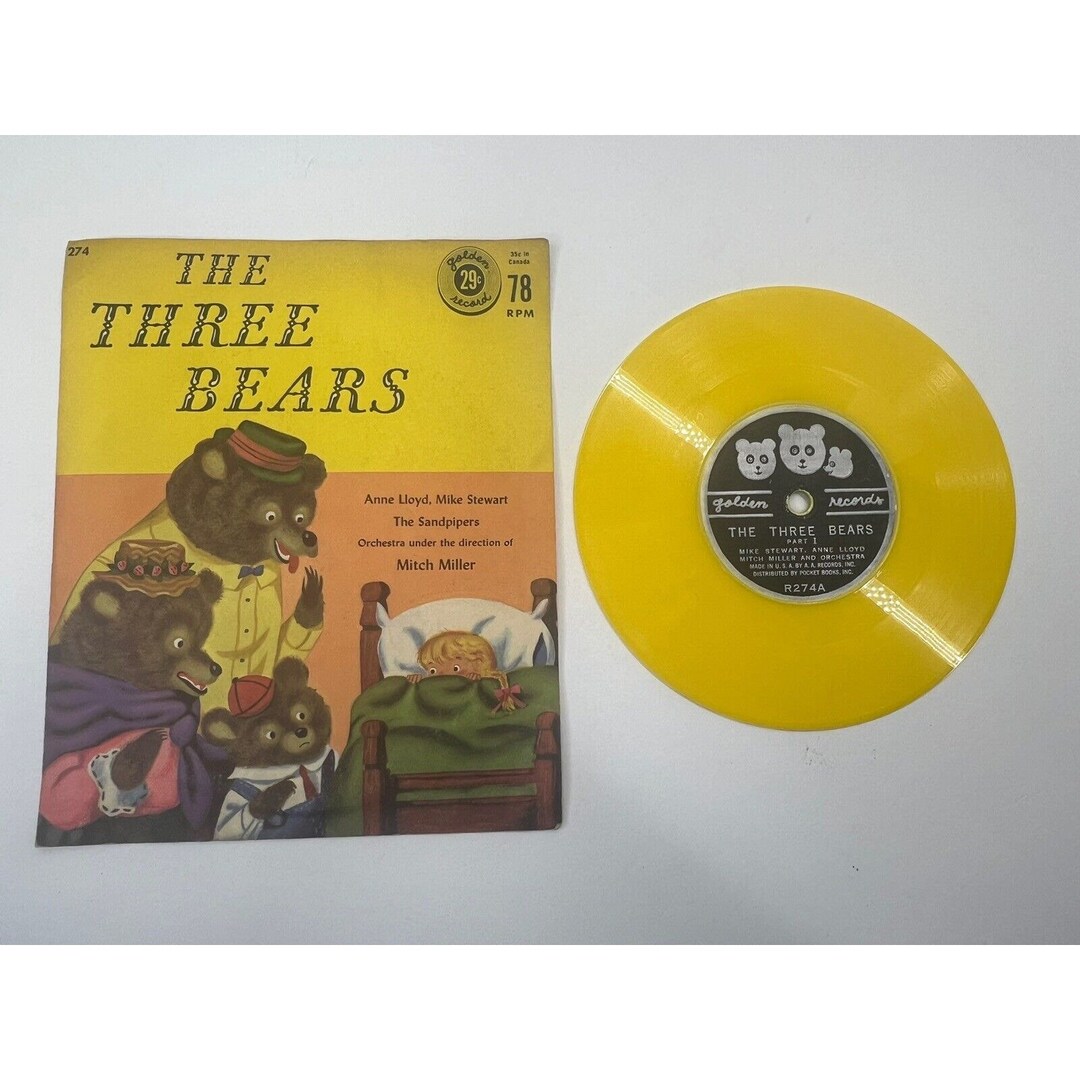 The Three Bears Song and Story Little Golden Record 78 RPM 1950s Yellow ...
