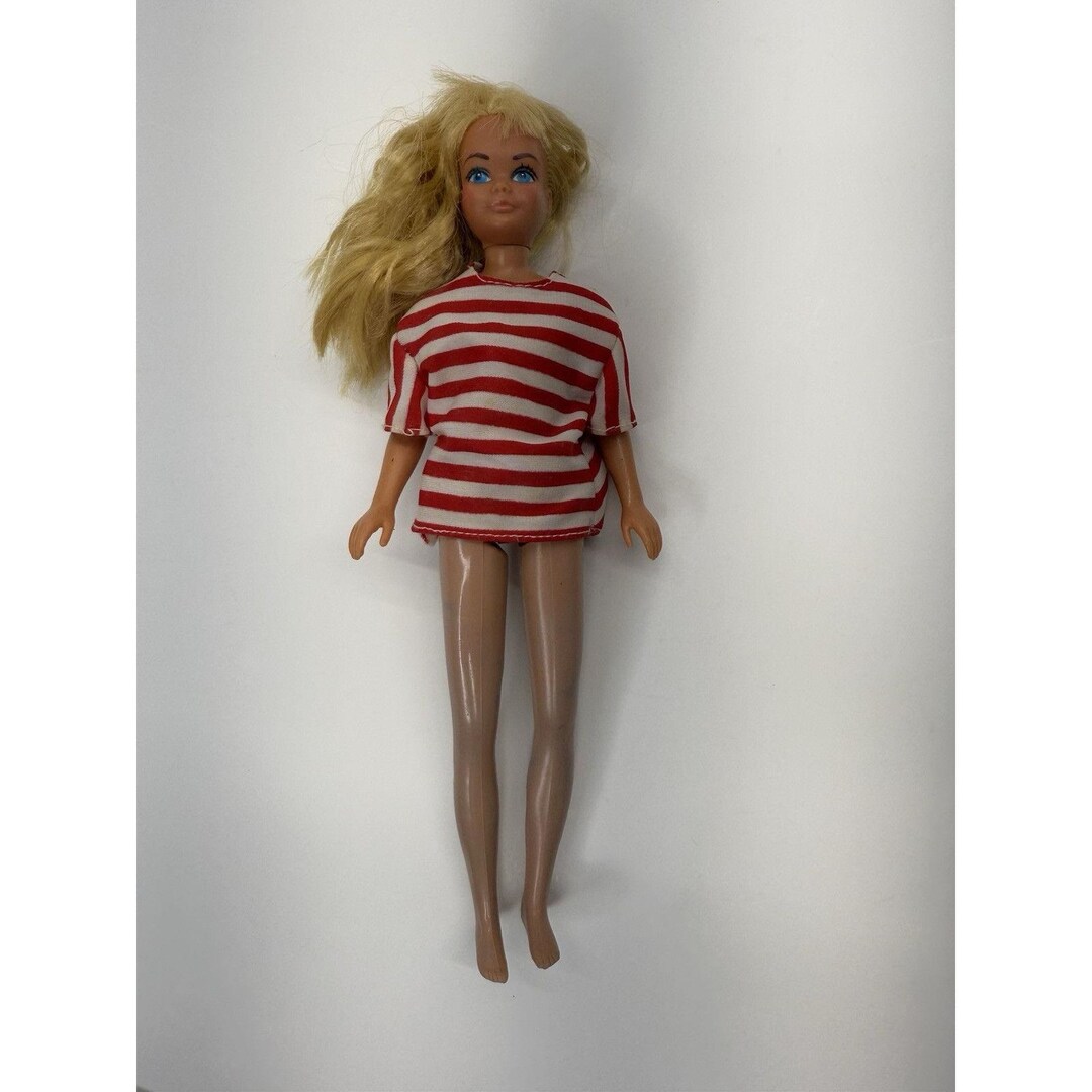 Mattel Barbie Skipper Doll Vintage 1967 Blonde Hair Red White Striped ...