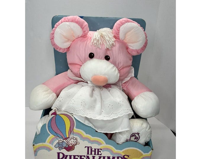 Vintage 1986 Fisher Price Puffalump Pink Mouse Never Removed From Box ...