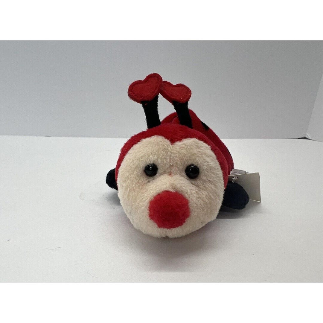 Vintage Valentines Russ Berrie Red Head Lady Bug Bean Bag Plush Toy 5 ...