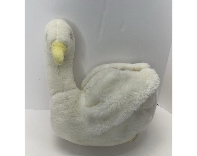 Vintage Eden Toys Swan Bird Plush Stuffed Animal 14 Inch Floral Wings ...