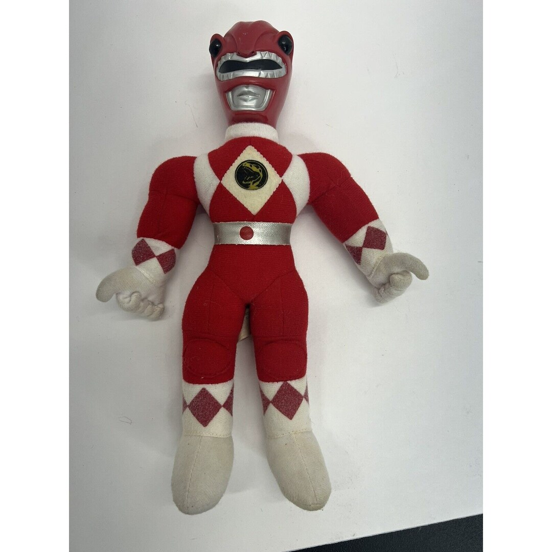 Vintage 1993 Mighty Morphin Power Ranger Red Ranger Stuffed Plush 11 ...