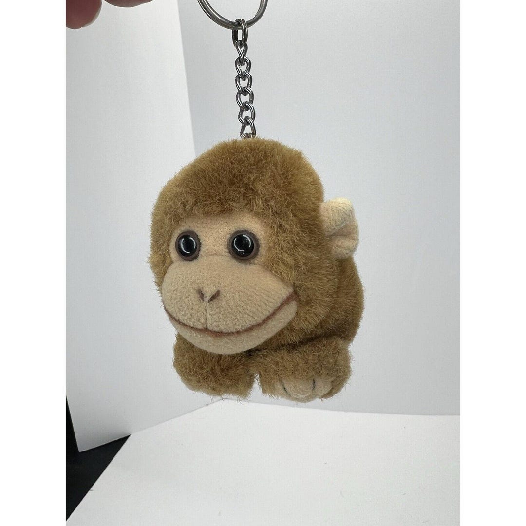 Vintage Swibco Puffkins Amber Monkey 3 Plush 1994 Keychain Stuffed ...