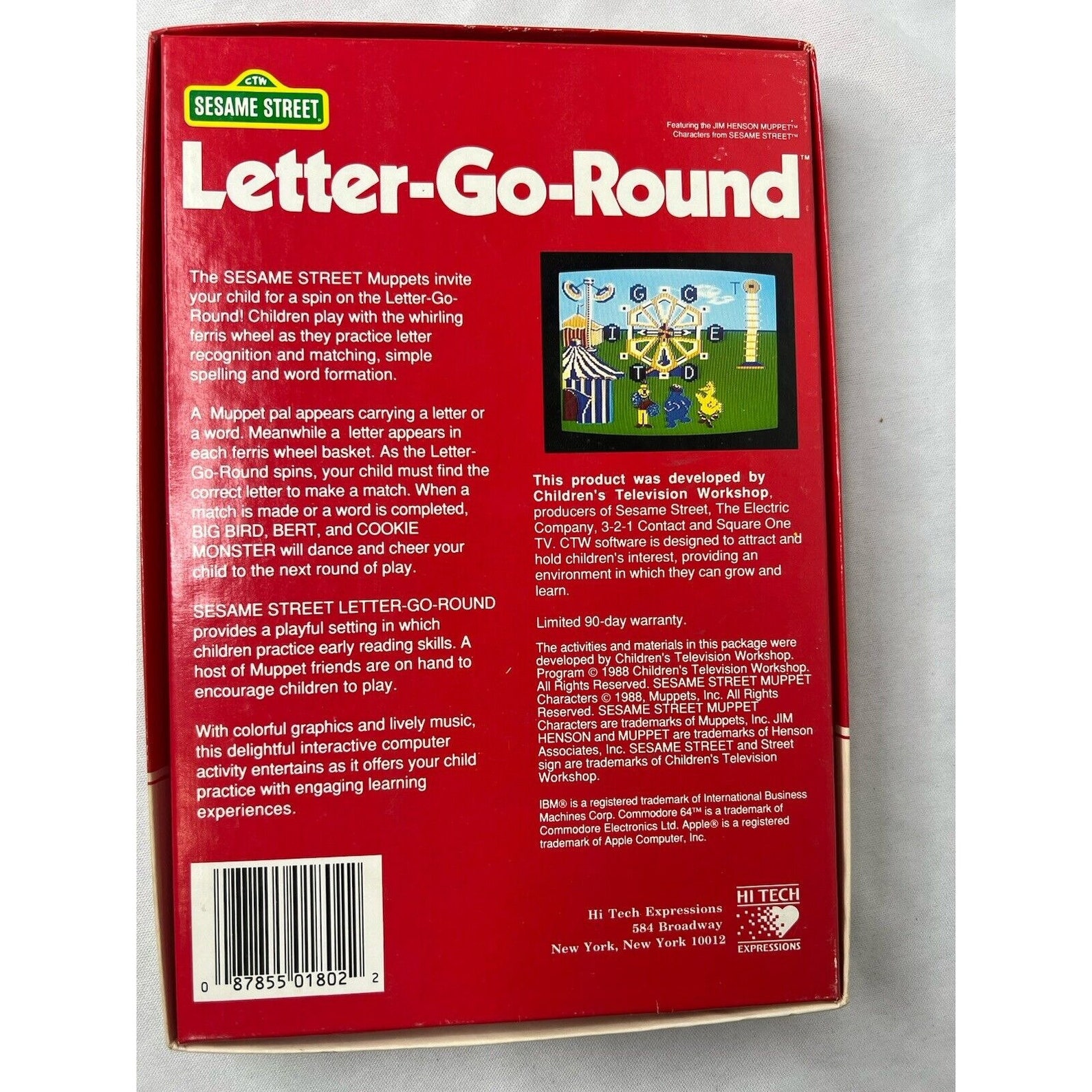 Sesame Street Letter-go-round IBM Tandy Computer Game Software W/ Box ...