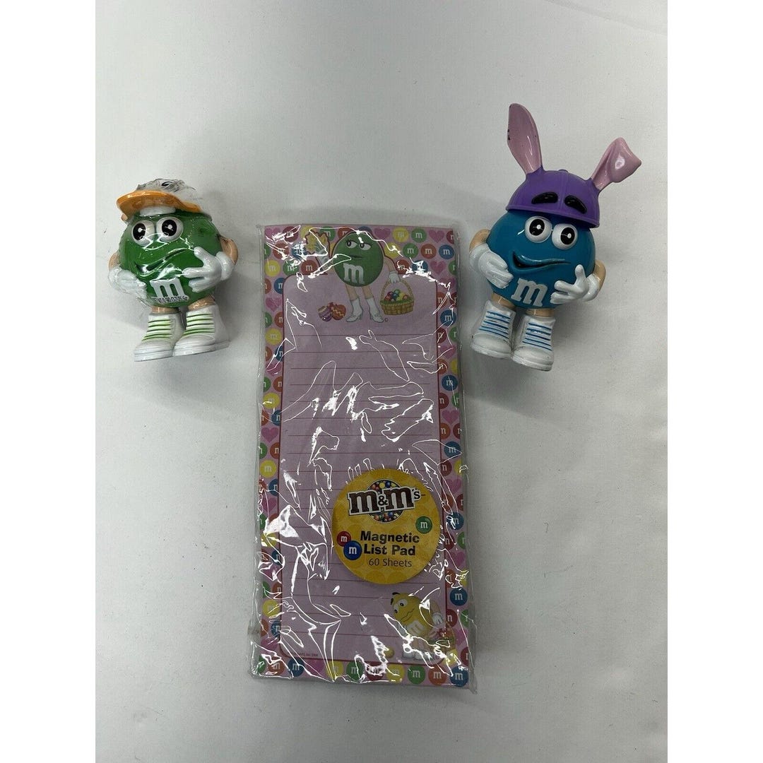 Vintage Lot 2 M&M Candy Easter Dispenser Figures and Easter Notepad ...