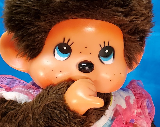 VTG 70s Big 16" Kiki Monchichi Thumb Sucking Monkey Doll by Sekiguchi ...