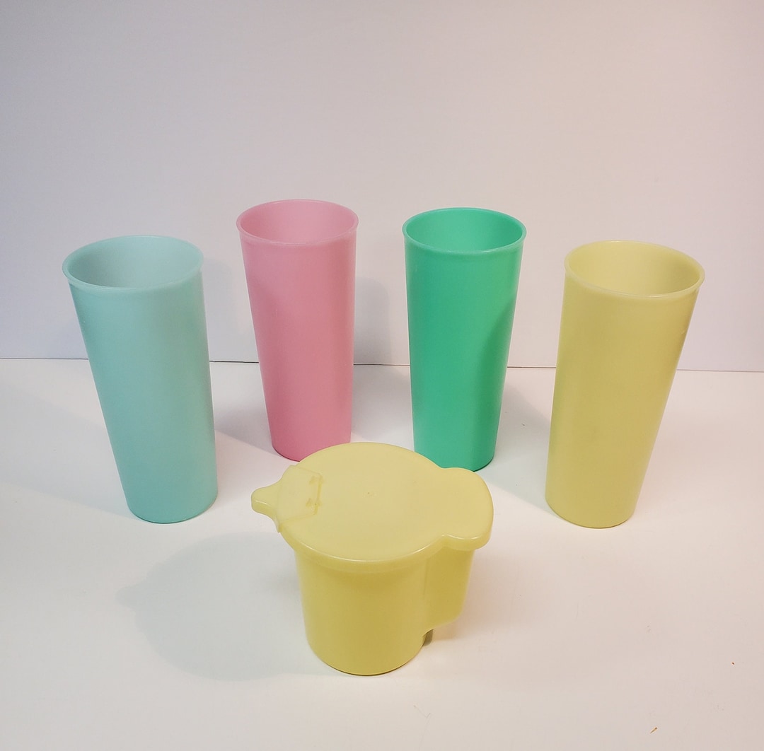 VTG 70s TUPPERWARE Set of 4 Tumblers 16oz Stackable Pastel - Etsy