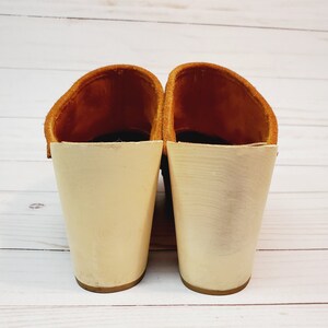 GAP 70s Style Wooden Clog in Brown/tan Suede Studded/buckle/ - Etsy