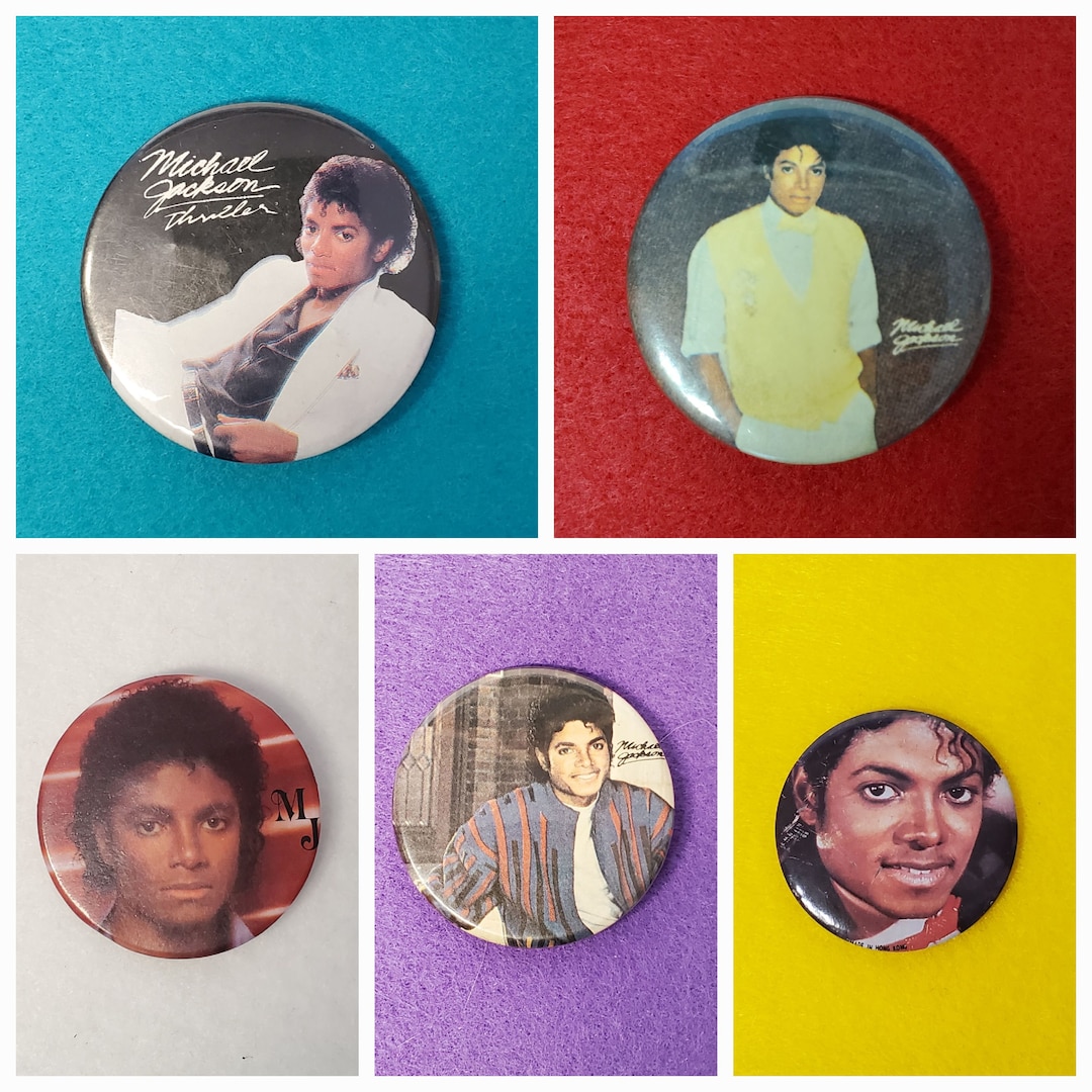 VTG 80s Michael Jackson Badge Pin Back Buttons *sold Individually ...