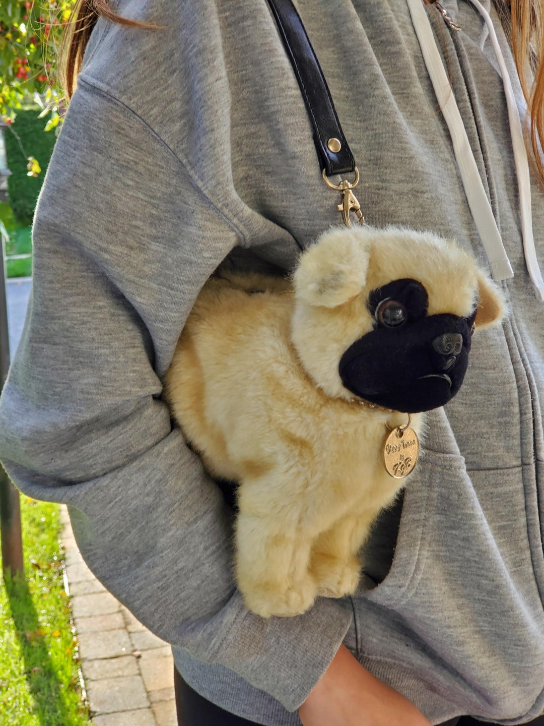 Vintage PUPPY LOVE Pug Plush Handbag by KGB, Look so Real & Absolutely ...
