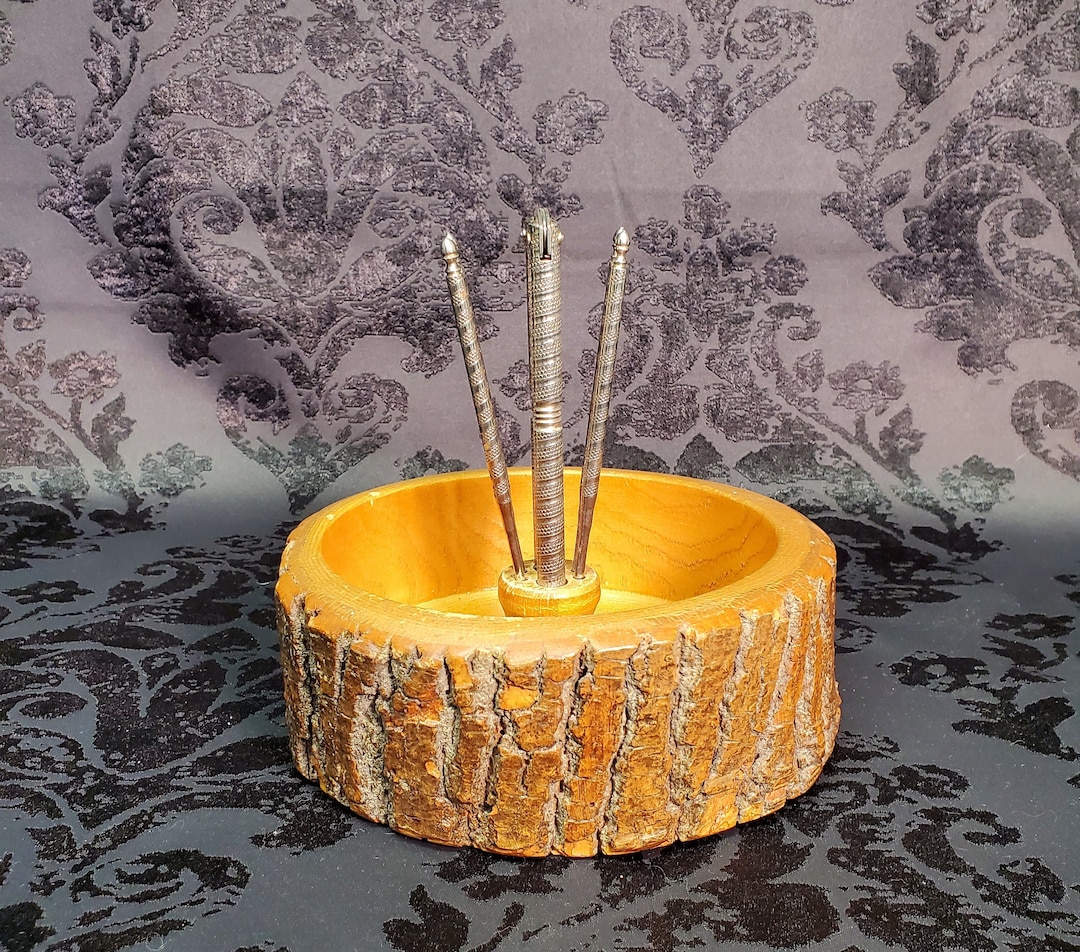 VGT 60s-70s Wooden Nut Bowl With Cracker & 4 Picks Set, Super Fun Mid ...