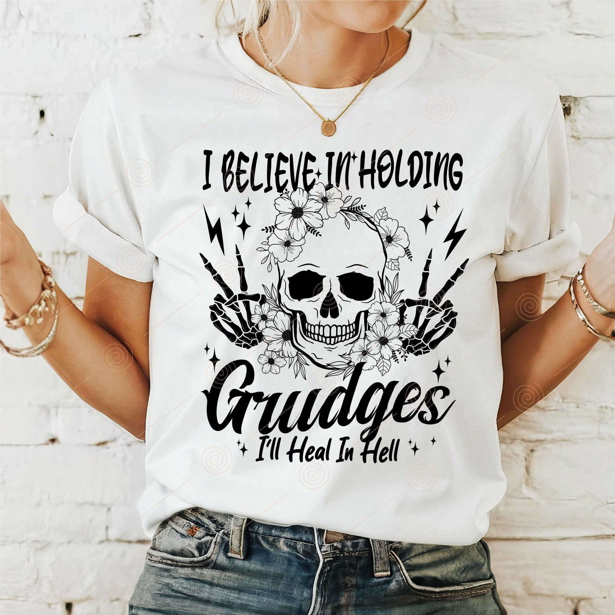 Holding Grudges, Floral Skull SVG PNG, Adult Humor Svg, Funny Quotes ...