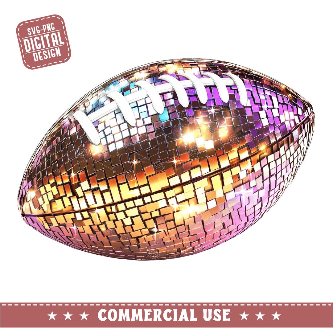 Disco Football Game Day PNG, Football Png, Glitter Football Png ...