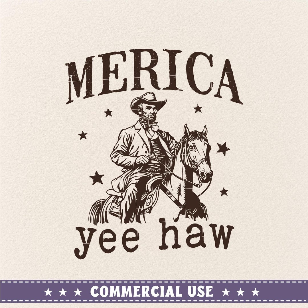 Yeehaw Svg, Abraham Lincoln Merica Svg, Western Boho Svg, Retro Western ...