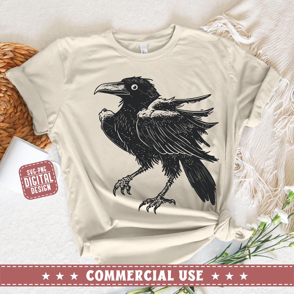 Dancing Raven Svg Png, Raven Clip Art, Floral Crow Svg, Raven Svg, Crow ...