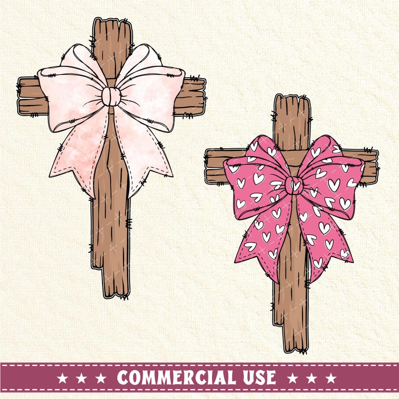 Christian Coquette Cross Png, Wood Cross With Bow Png, Faith-based ...