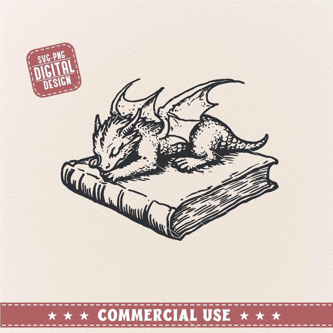 Cute Dragon Svg, Book Dragon SVG PNG, Dragon Flying Svg, Dragon Sketch ...
