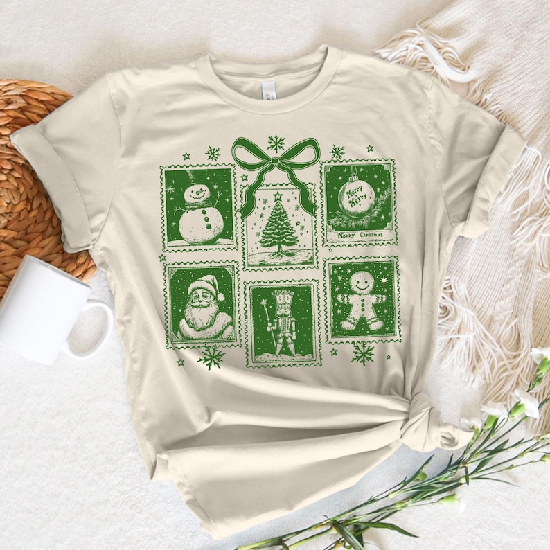 Retro Christmas PNG, Cute Santa Reindeer Snowman Gingerbread Man ...