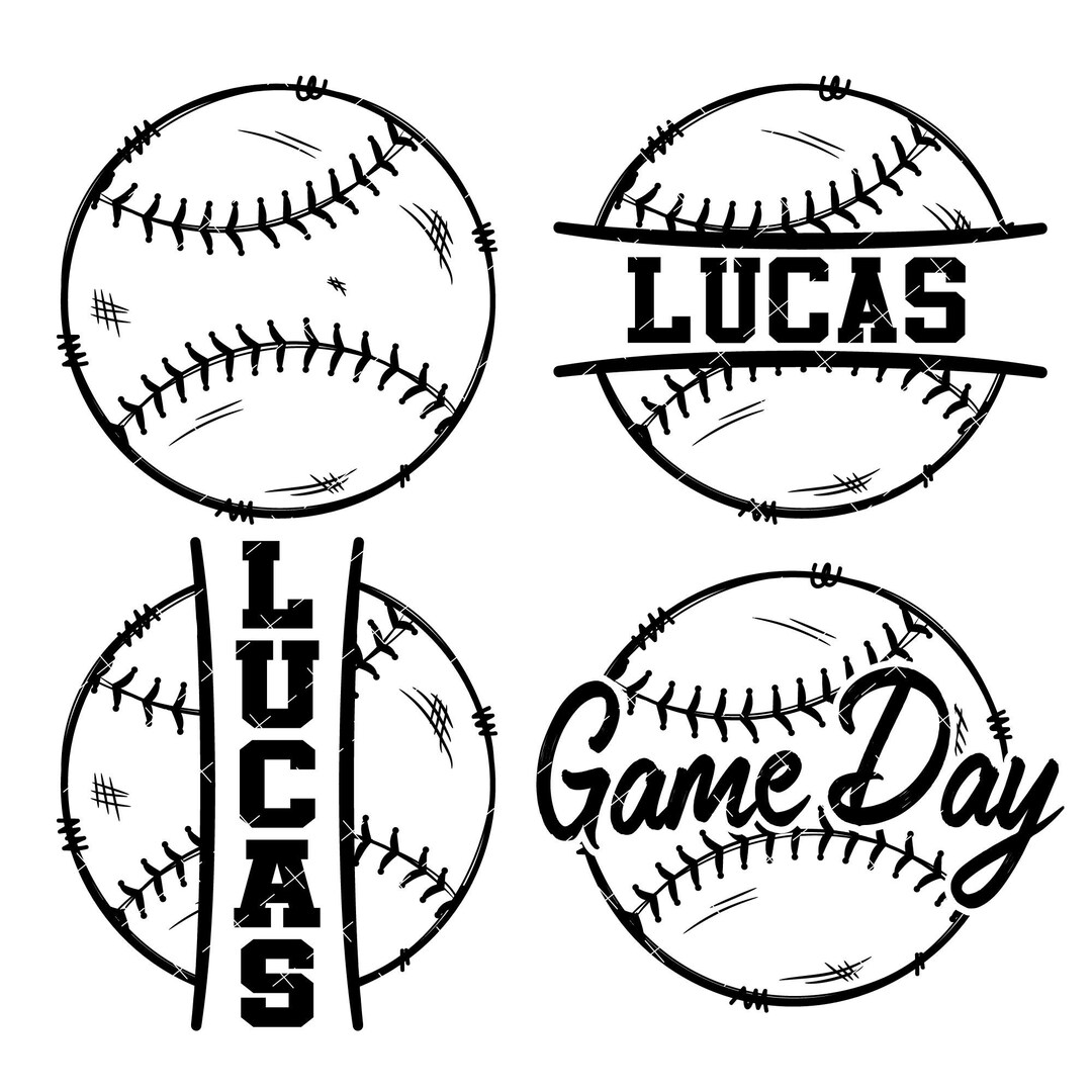 Doodle Baseball SVG PNG DXF, Monograma de beisebol Svg, Camisa de ...