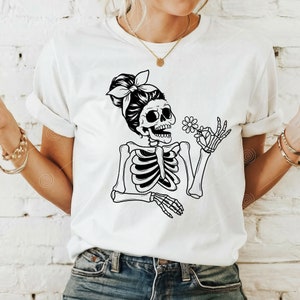 Messy Bun Skeleton SVG PNG Bundle, Skeleton Clipart Bundle, Momlife Svg ...