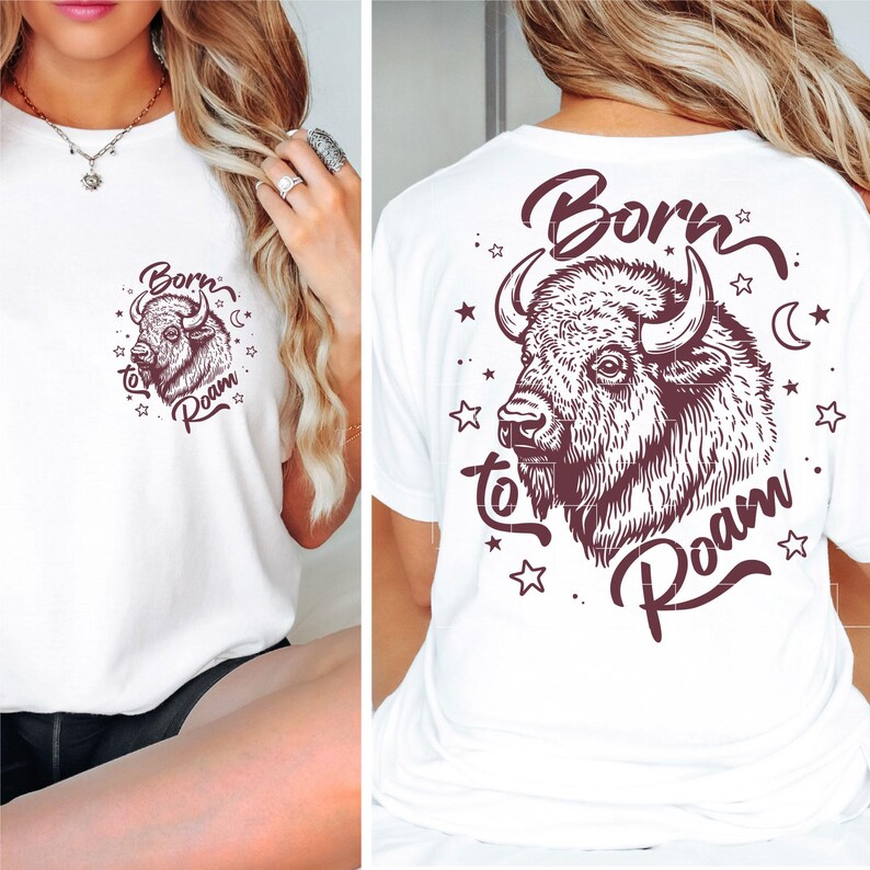 Born to Roam Svg Png, Bison Svg, Buffalo Svg, Wild Animals Svg, Retro ...