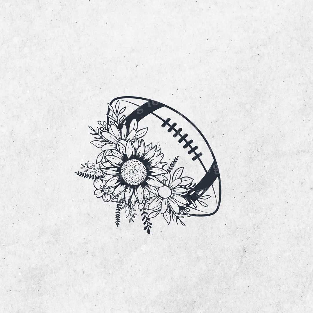 Football SVG Ball With Flowers, Football SVG File, Football Svg File ...