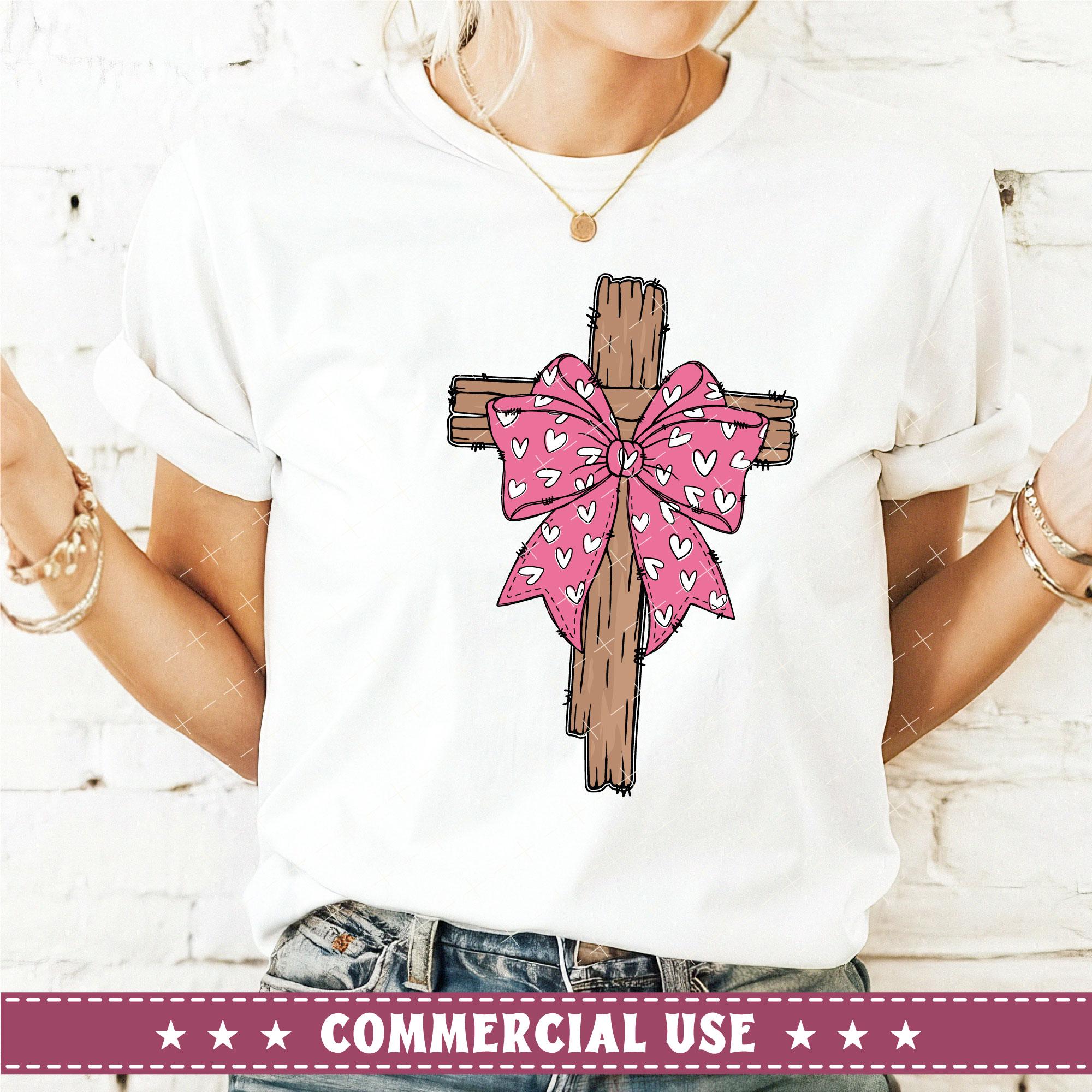 Christian Coquette Cross Png, Wood Cross With Bow Png, Faith-based ...